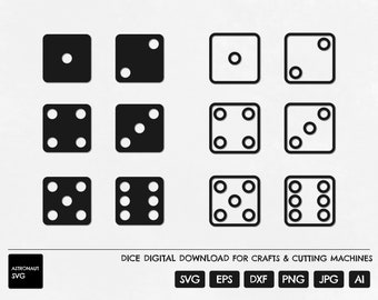 Dice SVG Set of Dice Clip Art, Dice for Cricut, Dice Cut File - Etsy Canada