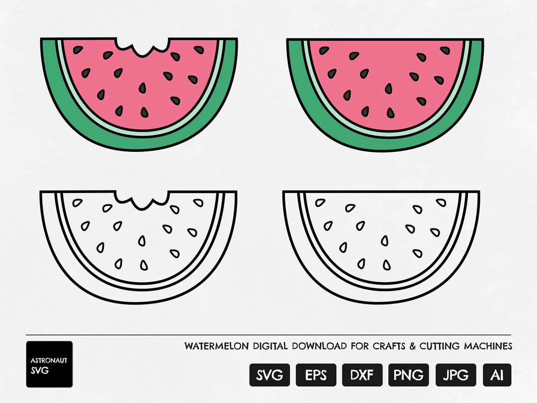 Watermelon SVG, Watermelon Fruit Cutting File, Illustrated Melon SVG ...