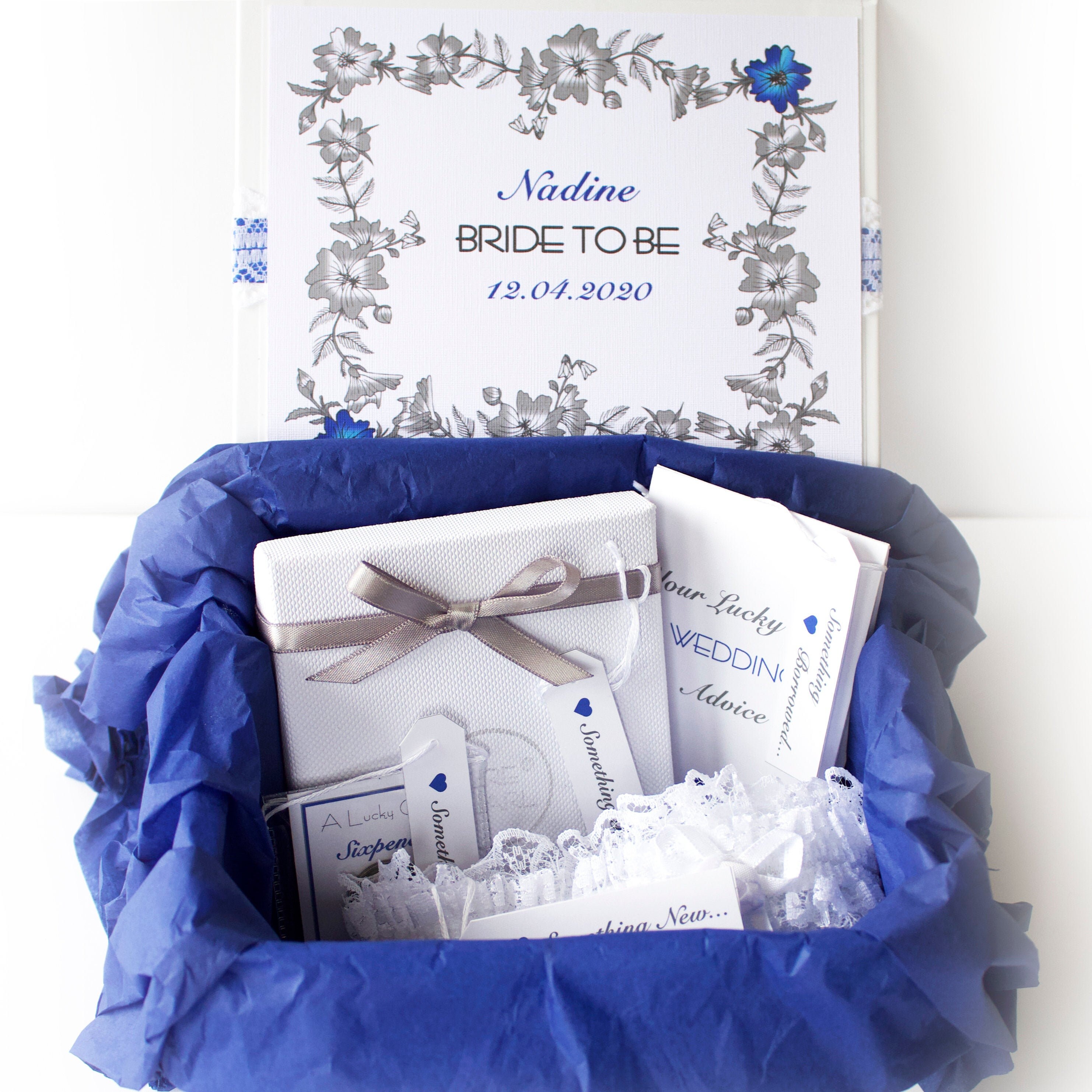 Gift for Bride Something Old New Borrowed Blue Personalised - Etsy