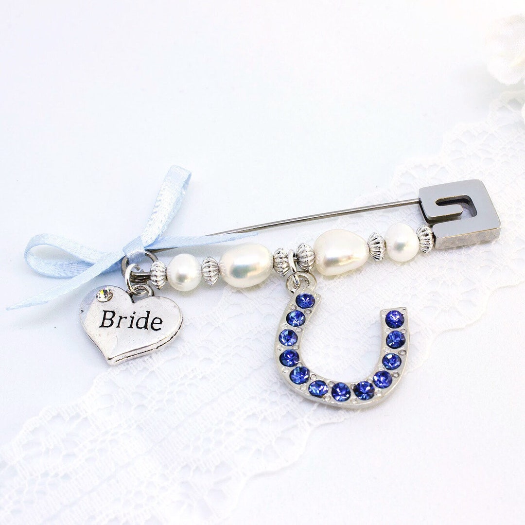 Something Blue Pin Bride to Be Gift Bouquet Charm Pin - Etsy