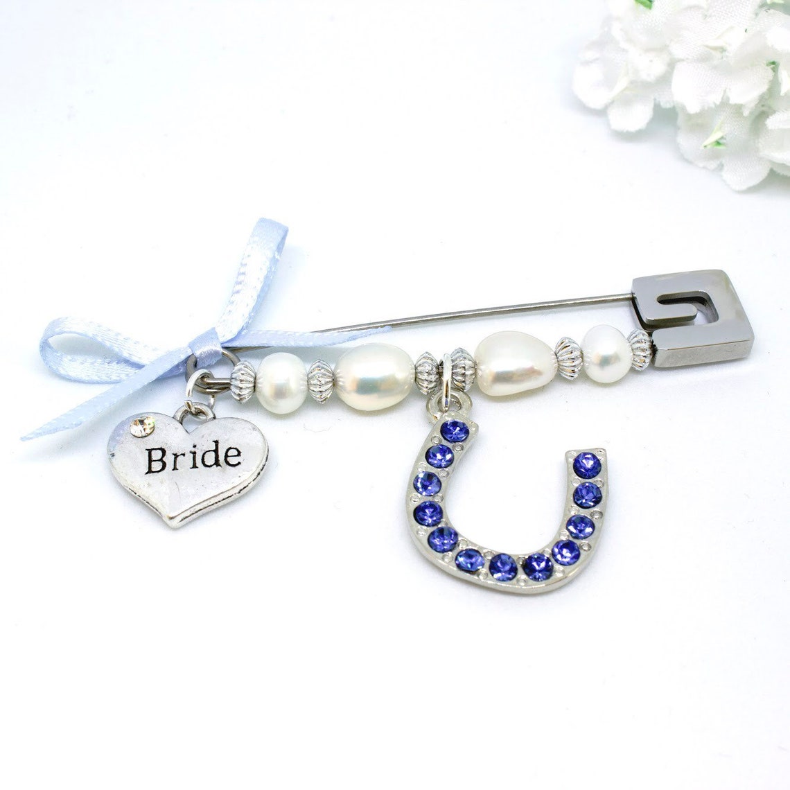 Something Blue Pin Bride to Be Gift Bouquet Charm Pin - Etsy