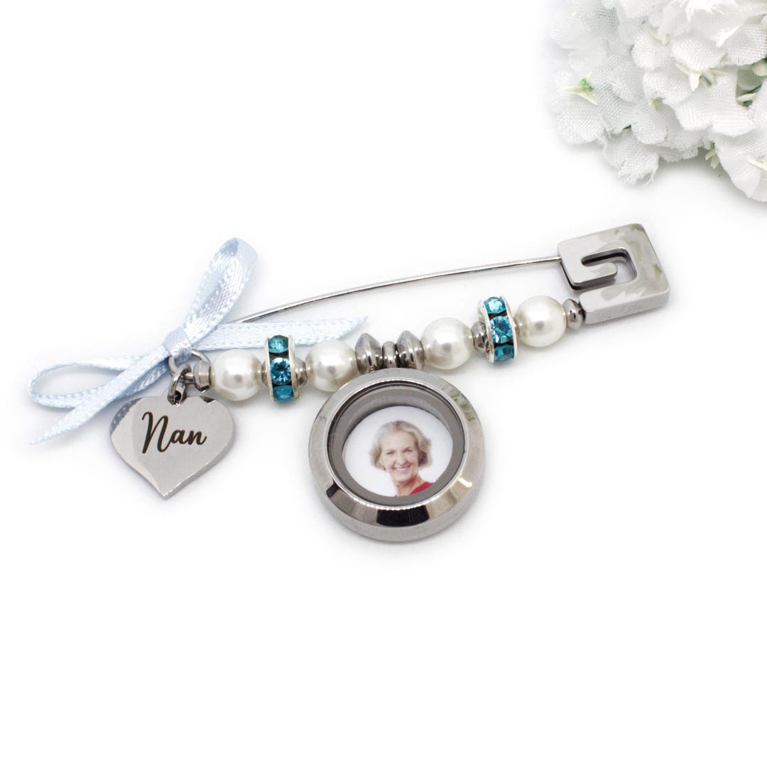 Bridal Memory Remembrance Bouquet Charm Pin, Bride Flowers Charm ...