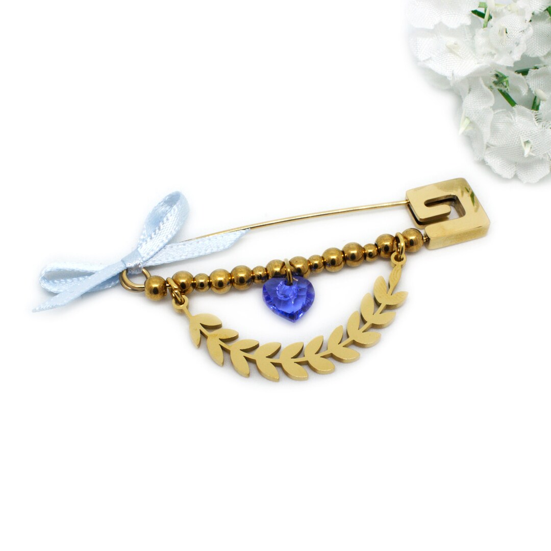 Gold Accessory for Bride to Be, Something Blue Pin, Bridal Bouquet ...