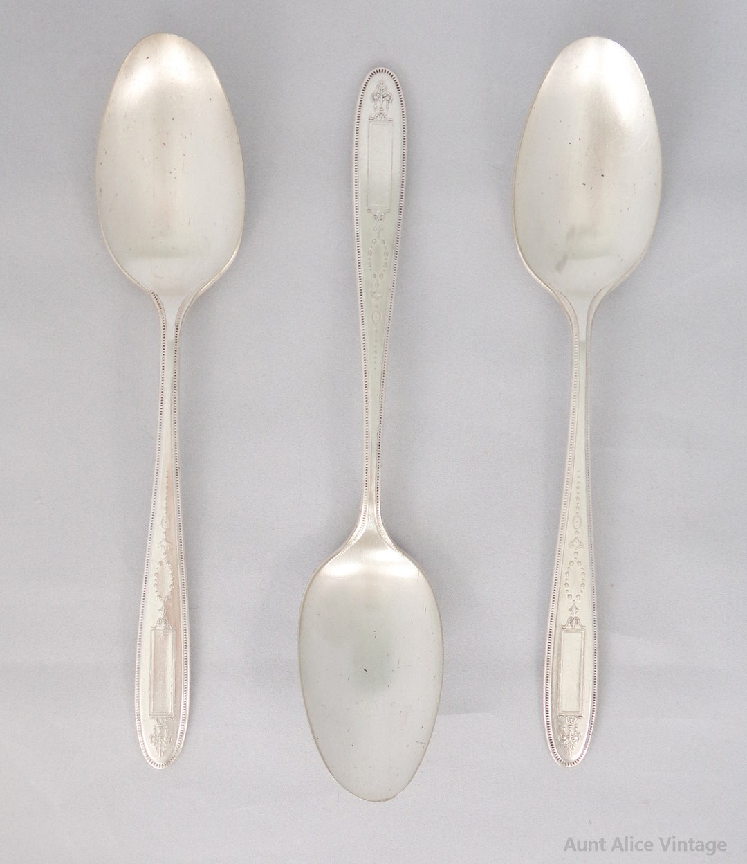 Community Plate Antique 3 Silver Plate Grosvenor Serving Spoons ...
