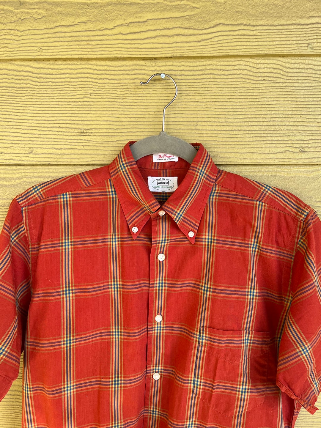 Vtg 60s GANT Small hugger Plaid Short Sleeve Button Down Shirt for ...