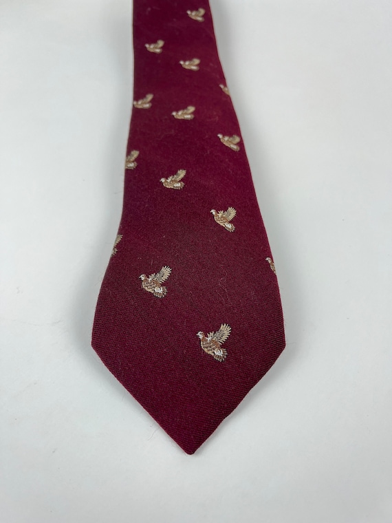 Vtg ORVIS Game Bird Maroon Wool/Silk Crest Emblematic… - Gem