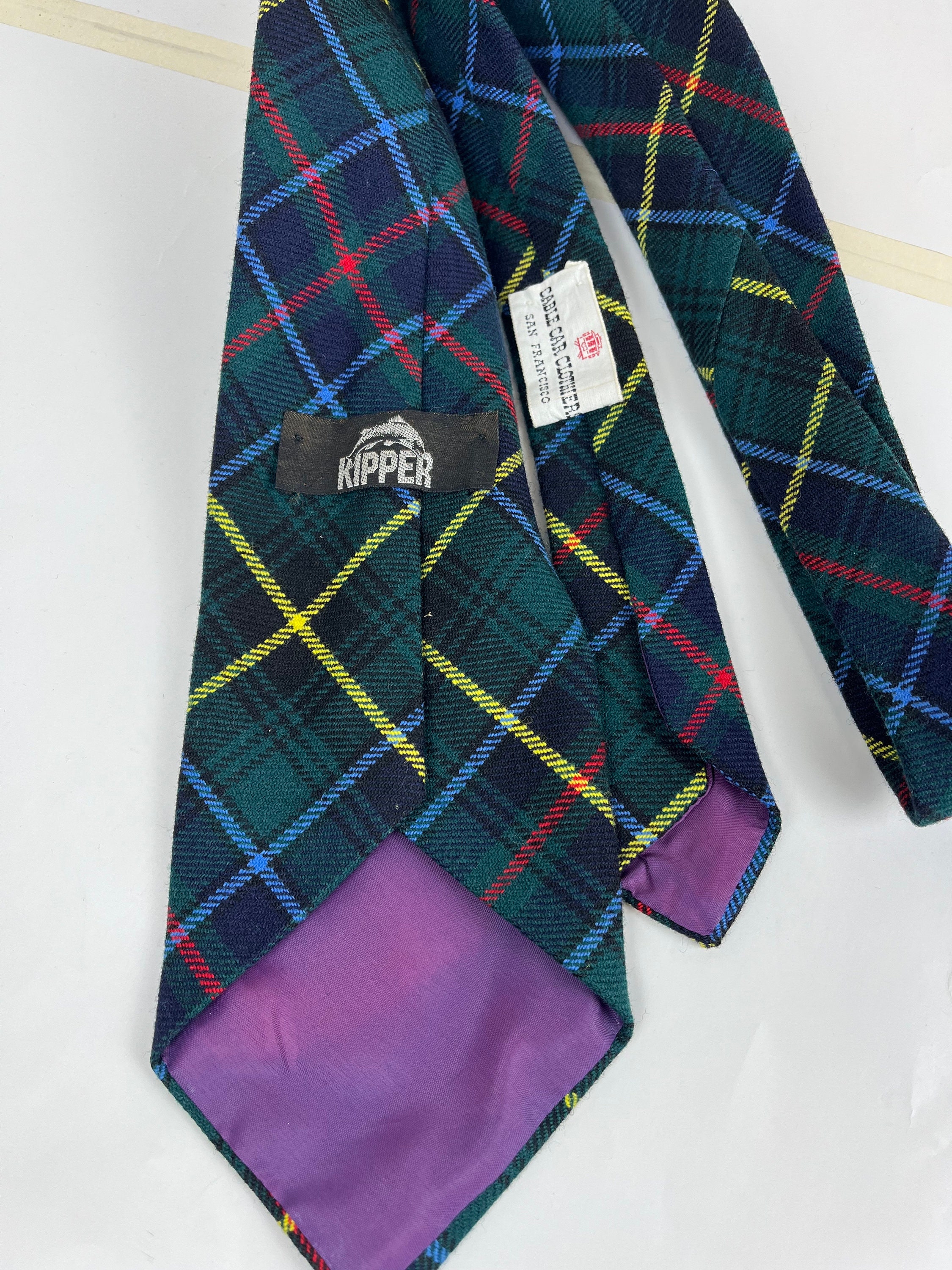 Vtg 60s ‘kipper’ Wide Plaid Wool Tie by CABLE CAR CLOTHIERS - Etsy