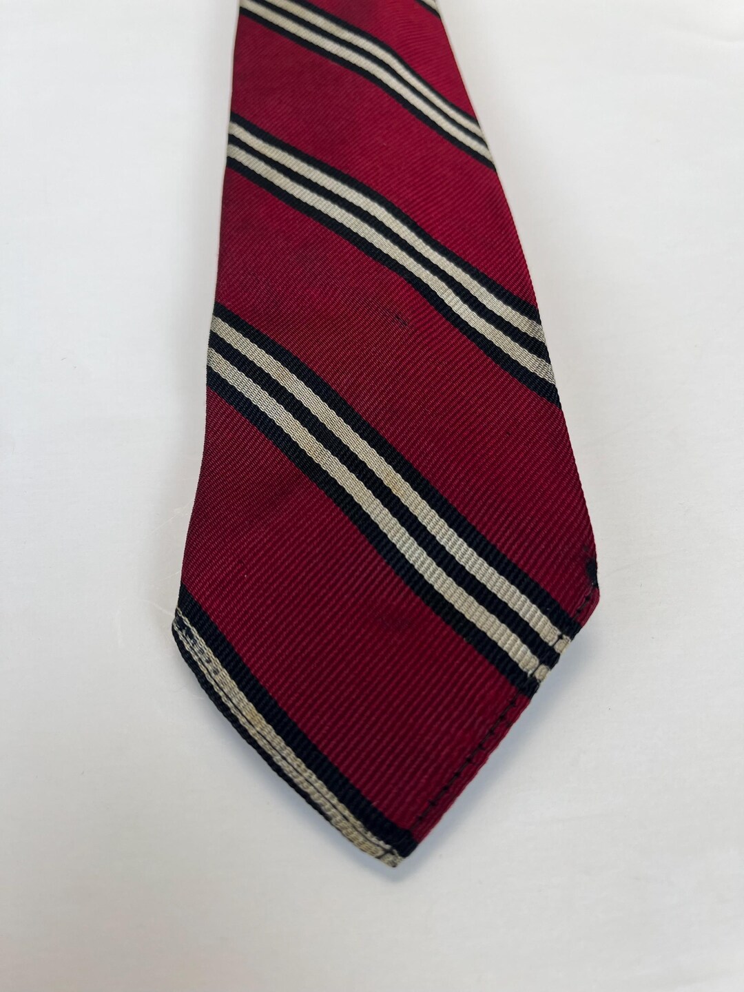 Vtg 60s Untipped Red, White & Black Striped Repp Tie by ‘botany’ for ...