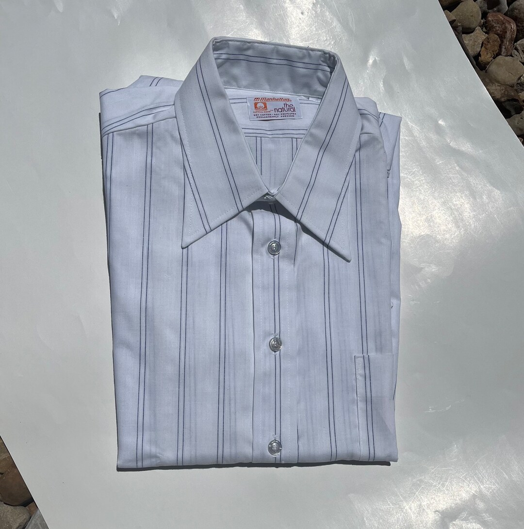 Vtg New Old Stock 17 Short Sleeve Striped White Shirt for Roos/atkins ...