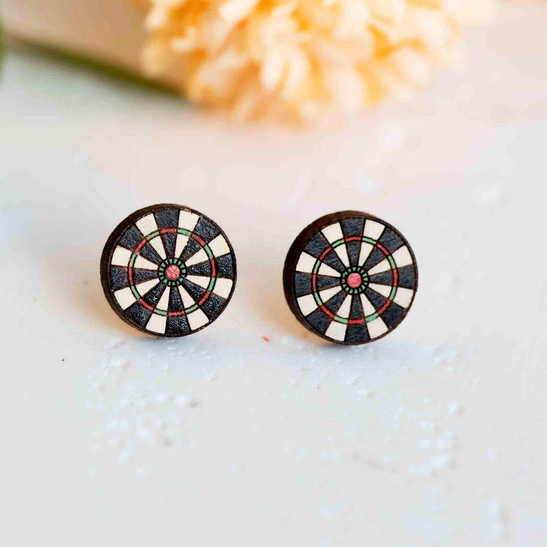 Hand-painted Dart Board Earrings Mens Womens Earrings Gift - Etsy