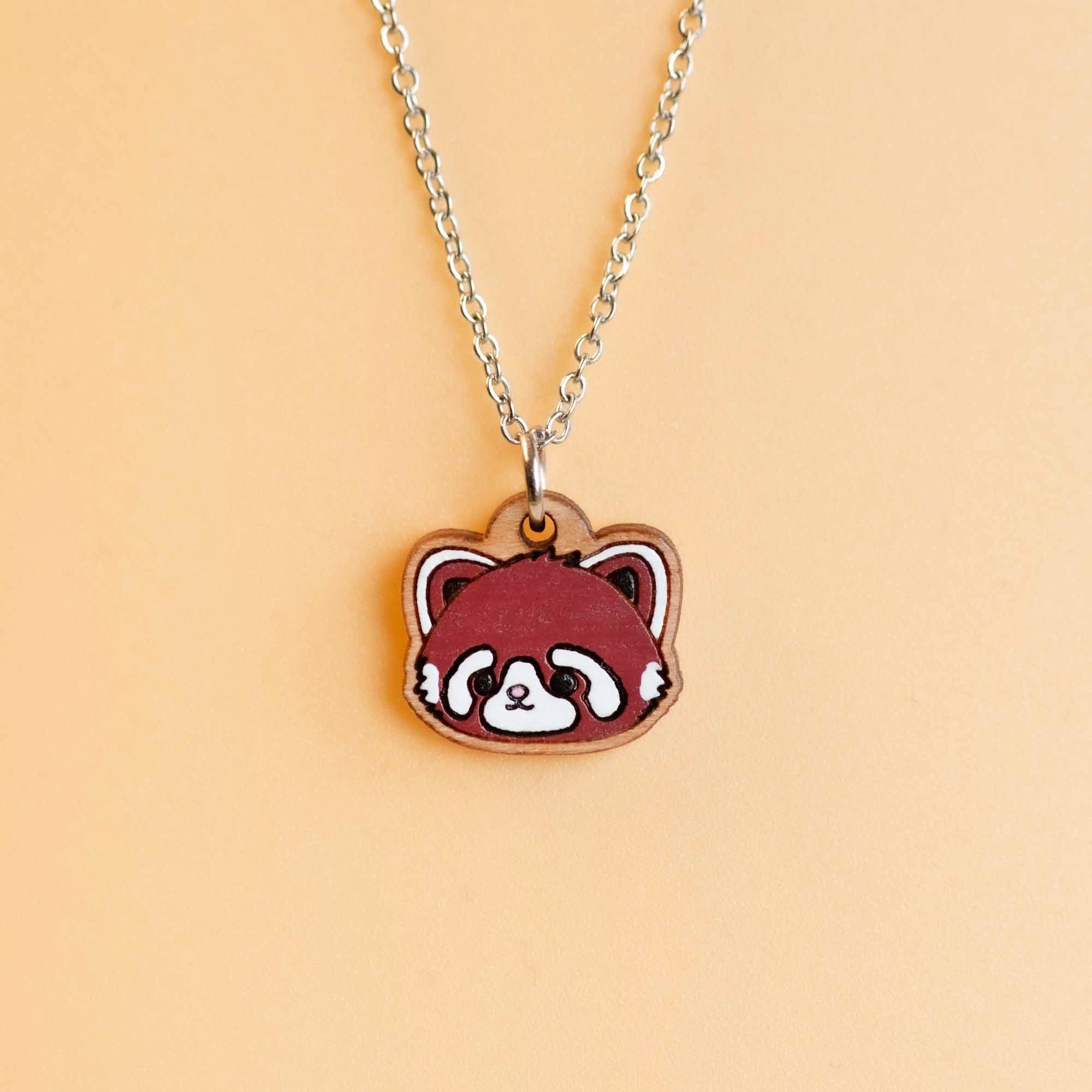 Handmade Wooden Red Panda Necklace Womens Girls Necklace Gift by Robin ...