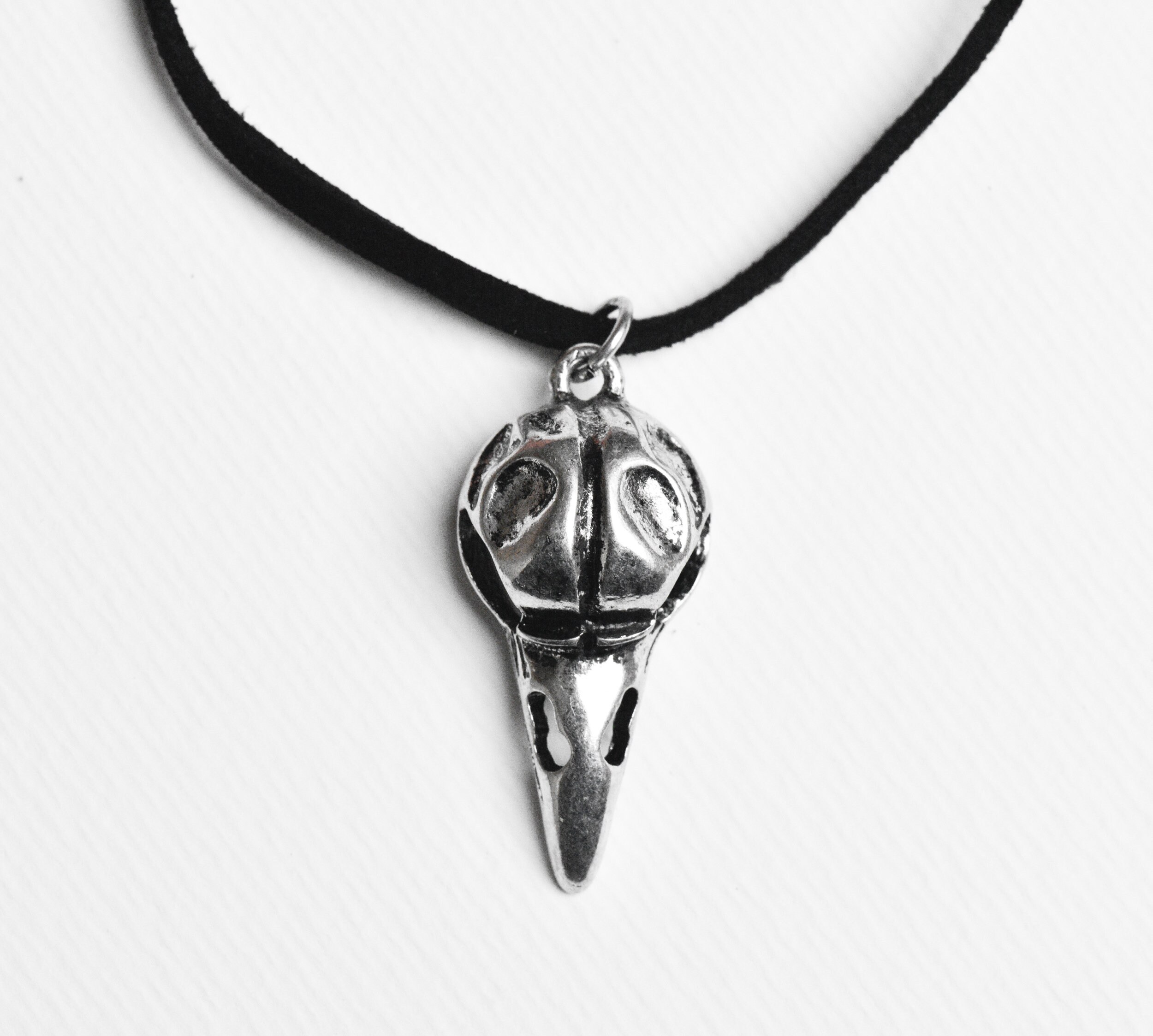 Handmade Bird Skull Necklace Raven Skull Necklace Costume - Etsy