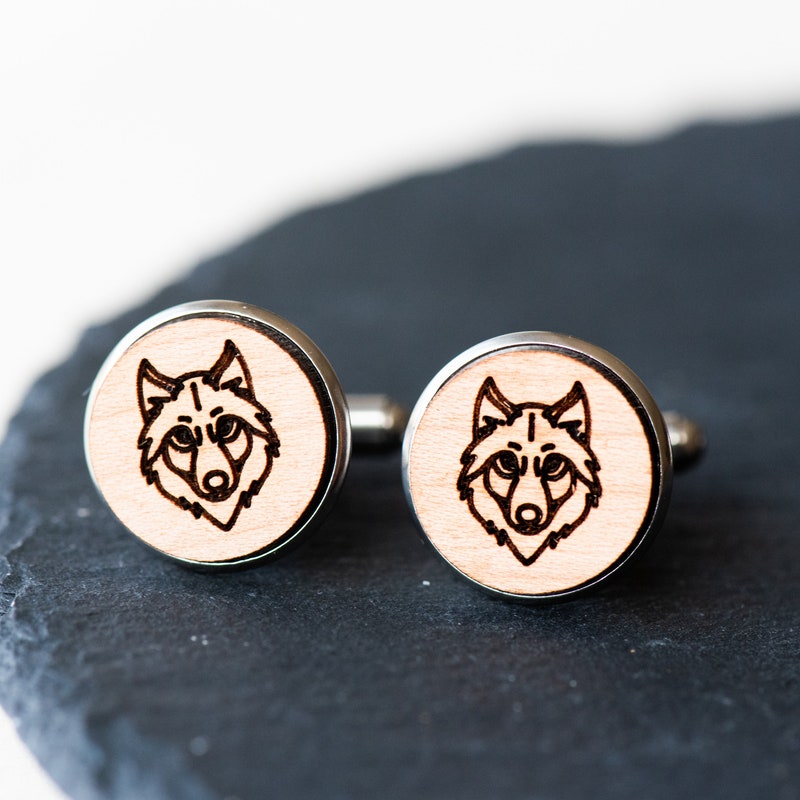 Wolf Cufflinks - Etsy