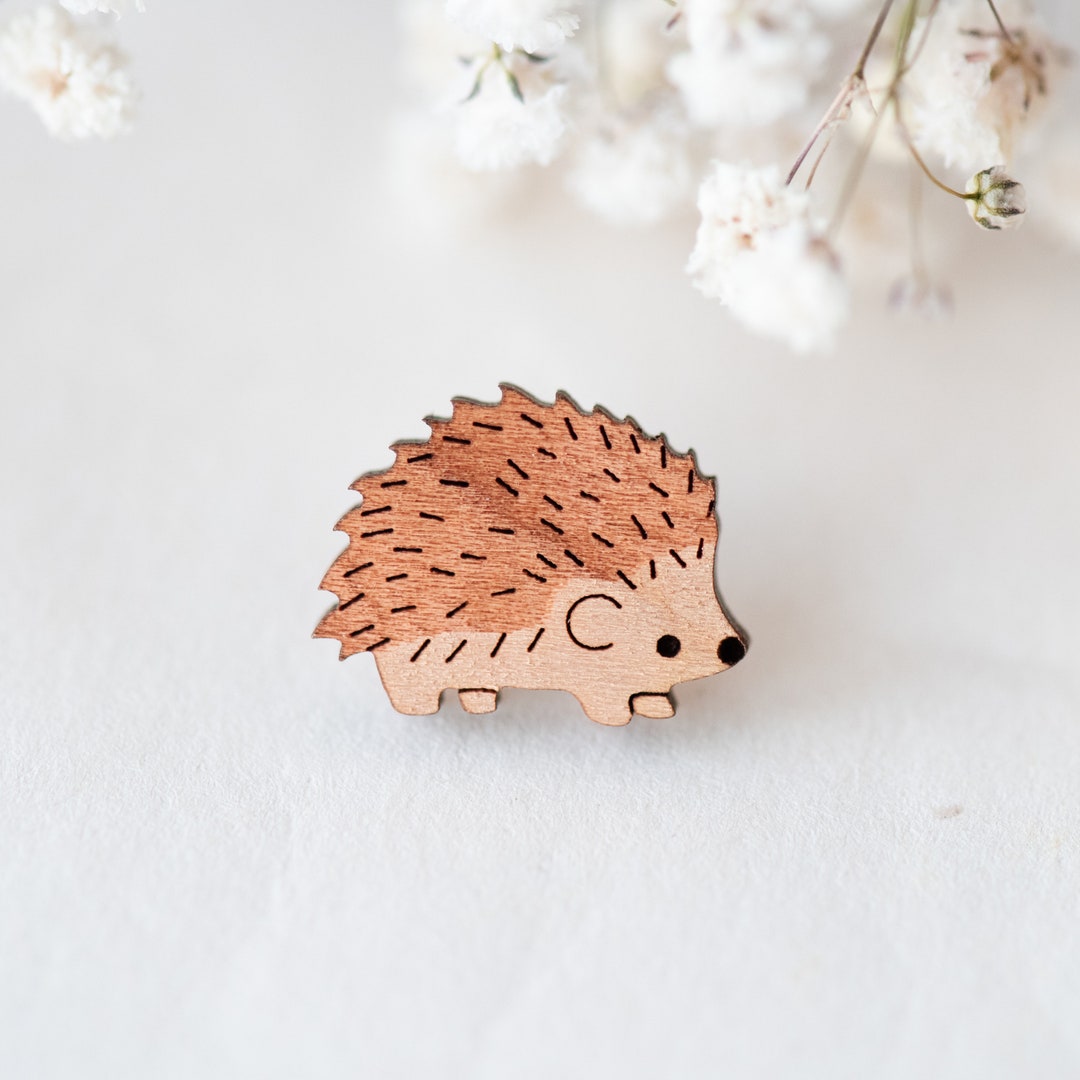 Handmade Wooden Pin Hedgehog Pin Girls Womens Gift - Etsy