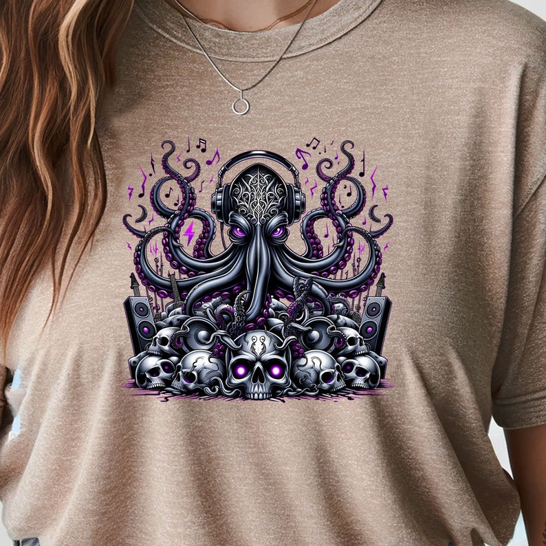 Gothic Octopus PNG goth Ock Perfect for Music & Tattoo Inspired Merch ...
