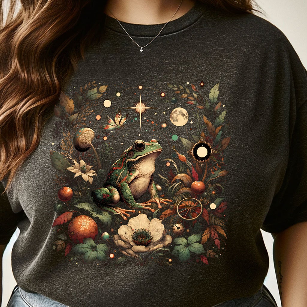 Gothic Frog PNG for Your Cottagecore Aesthetic Shirts. Sublimation ...