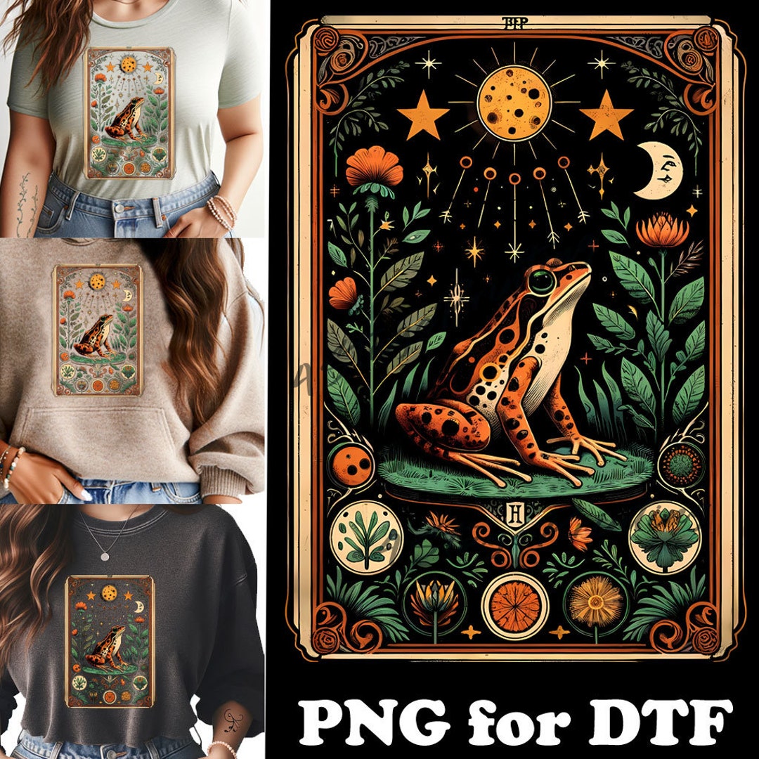 Gothic Frog Tarot Card Png for T-shirts, Png Sublimation Design, DTF ...