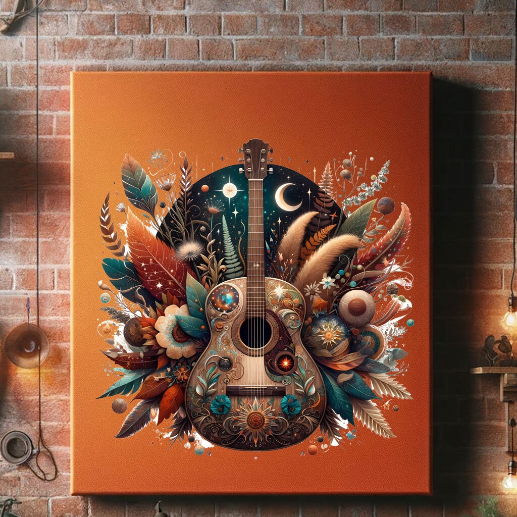 Cottagecore Guitar Stool PNG for Your Magic Mushroom, Botanical, and ...