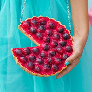 Cherry Pie Purse / Bag Custom Purse, Handmade Bag, Cherry Bag, Novelty ...