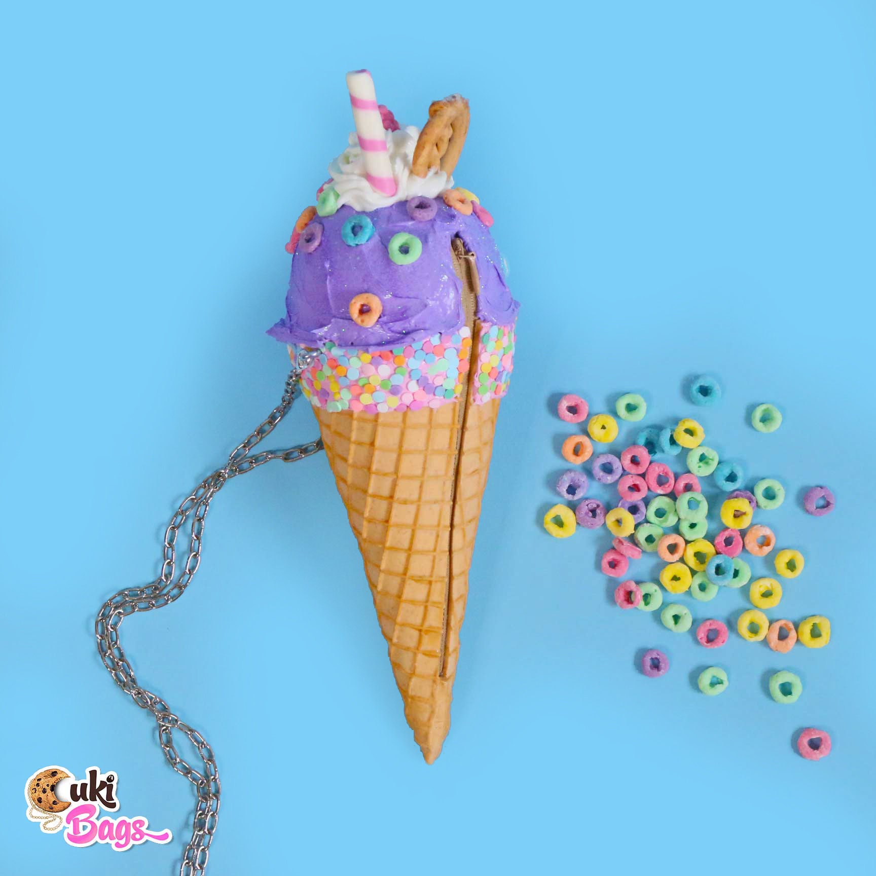 Froot Loops Ice Cream CONE Mini Purse / Bag Custom Handmade - Etsy
