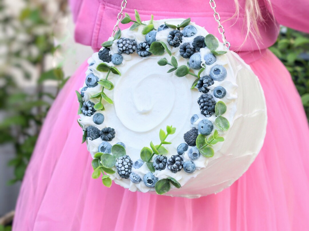Blueberry Cake Bag / Purse - Cross Body Bag, Cake Bag, Blackberry Bag ...