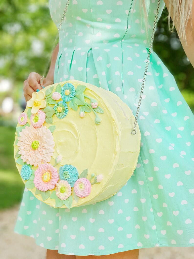 Vanilla Pastel Floral Cake Purse Crossbody Bag Cake Bag | Etsy