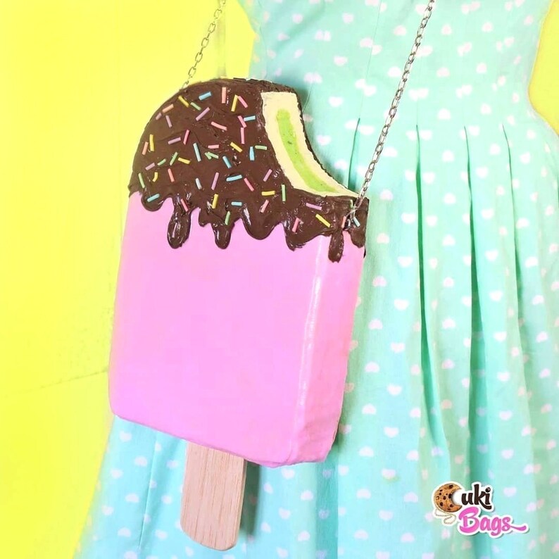 Pink & Chocolate Ice Cream Popsicle BAG / PURSE / CLUTCH - Custom ...
