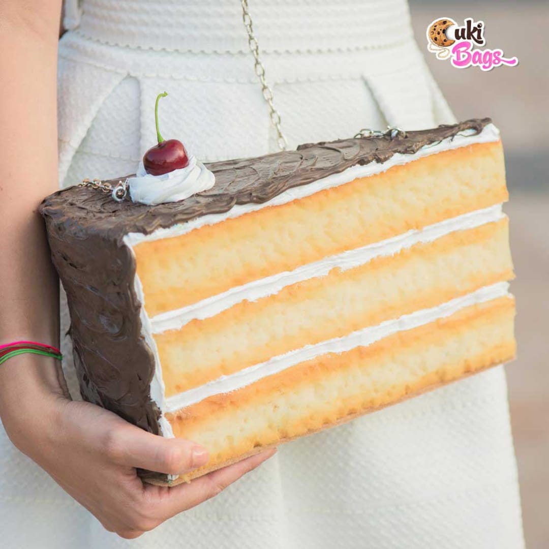 Chocolate Cherry Piece of Cake BAG / PURSE / CLUTCH - Custom Handmade ...