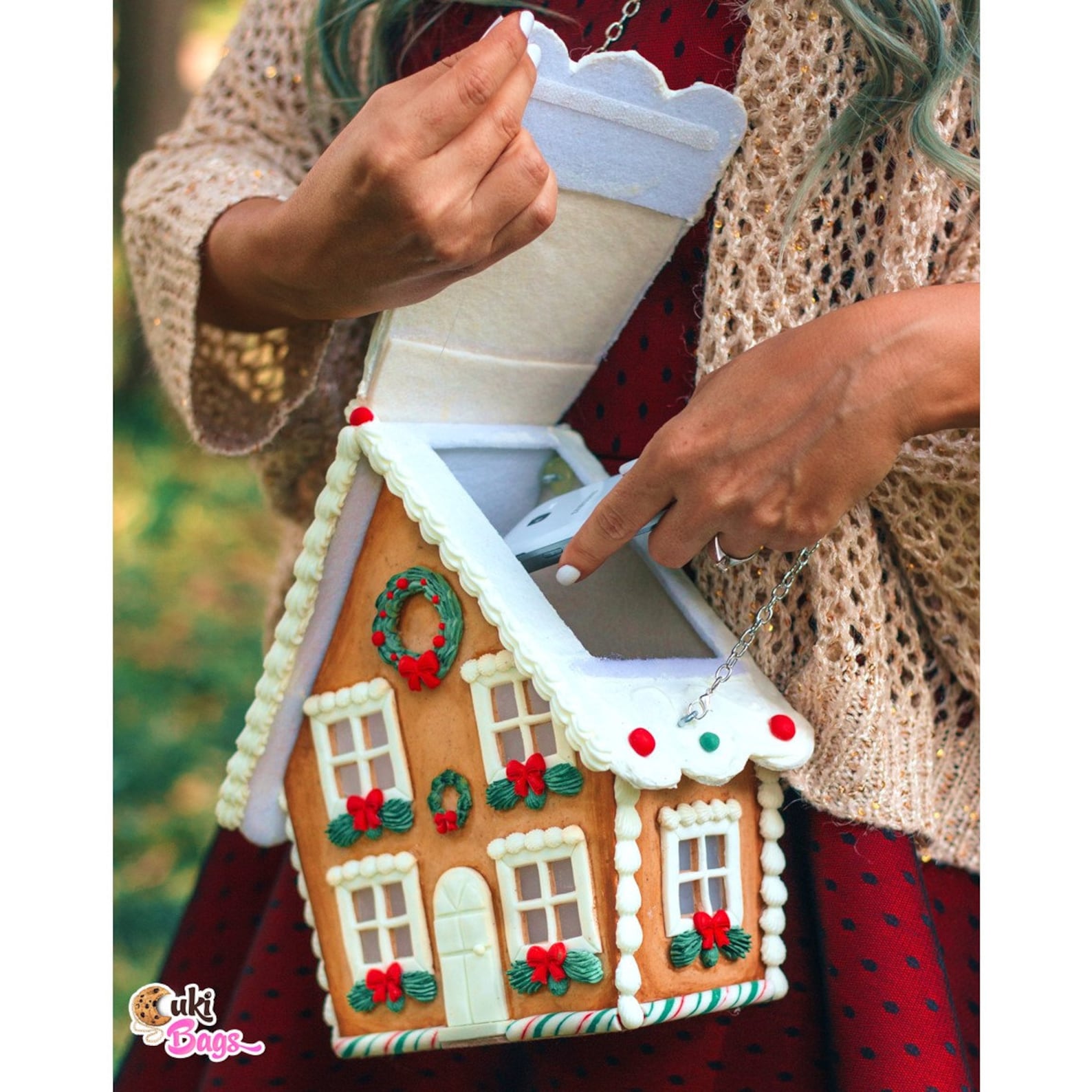 Gingerbread House Bag - Christmas Purse - Winter Bags - Handmade Winter ...