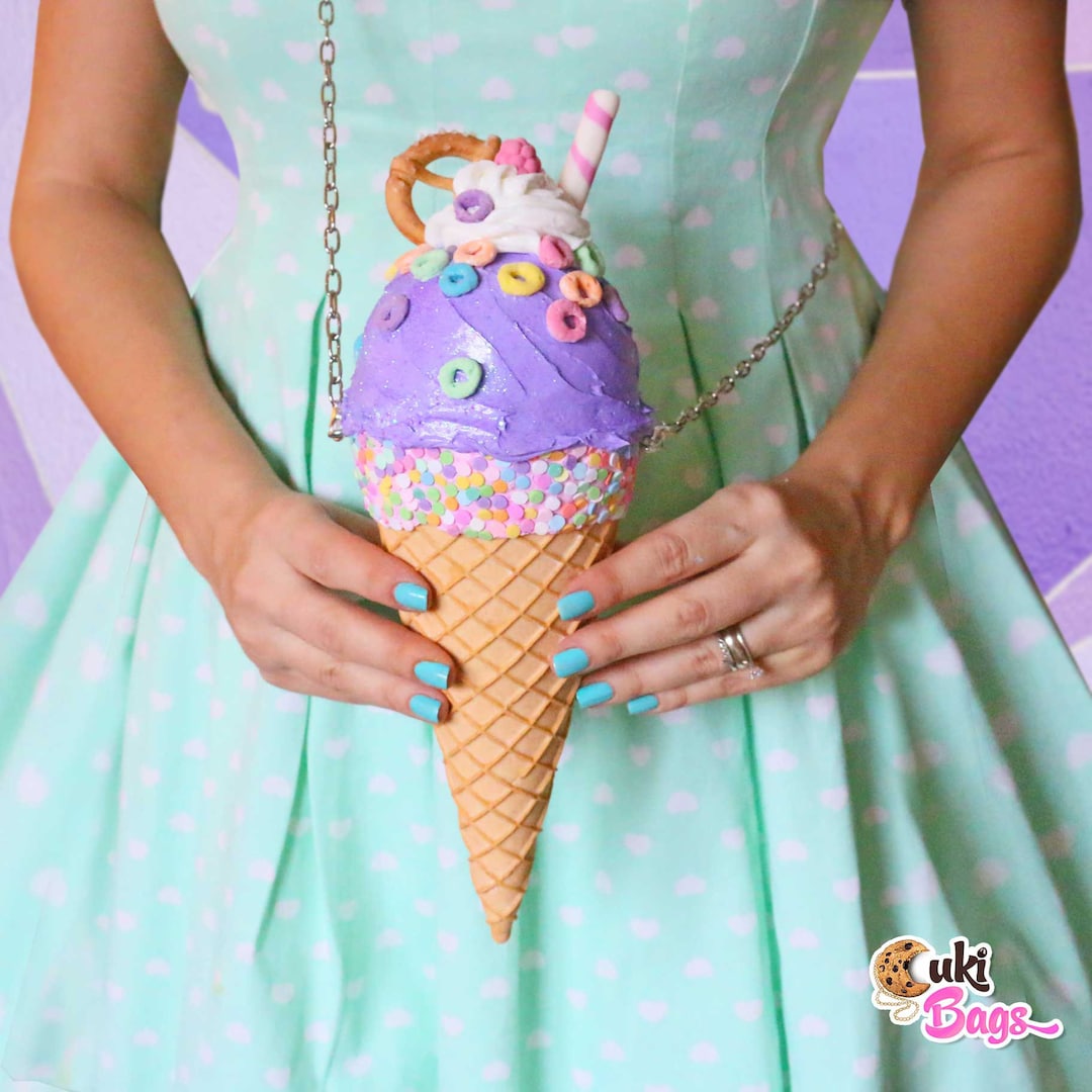 Froot Loops Ice Cream CONE Mini Purse / Bag - Custom Handmade Bags, Ice ...