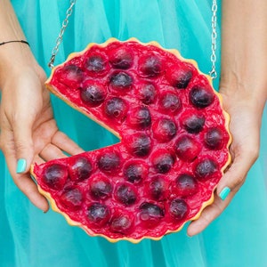 Cherry Pie Purse / Bag Custom Purse, Handmade Bag, Cherry Bag, Novelty ...