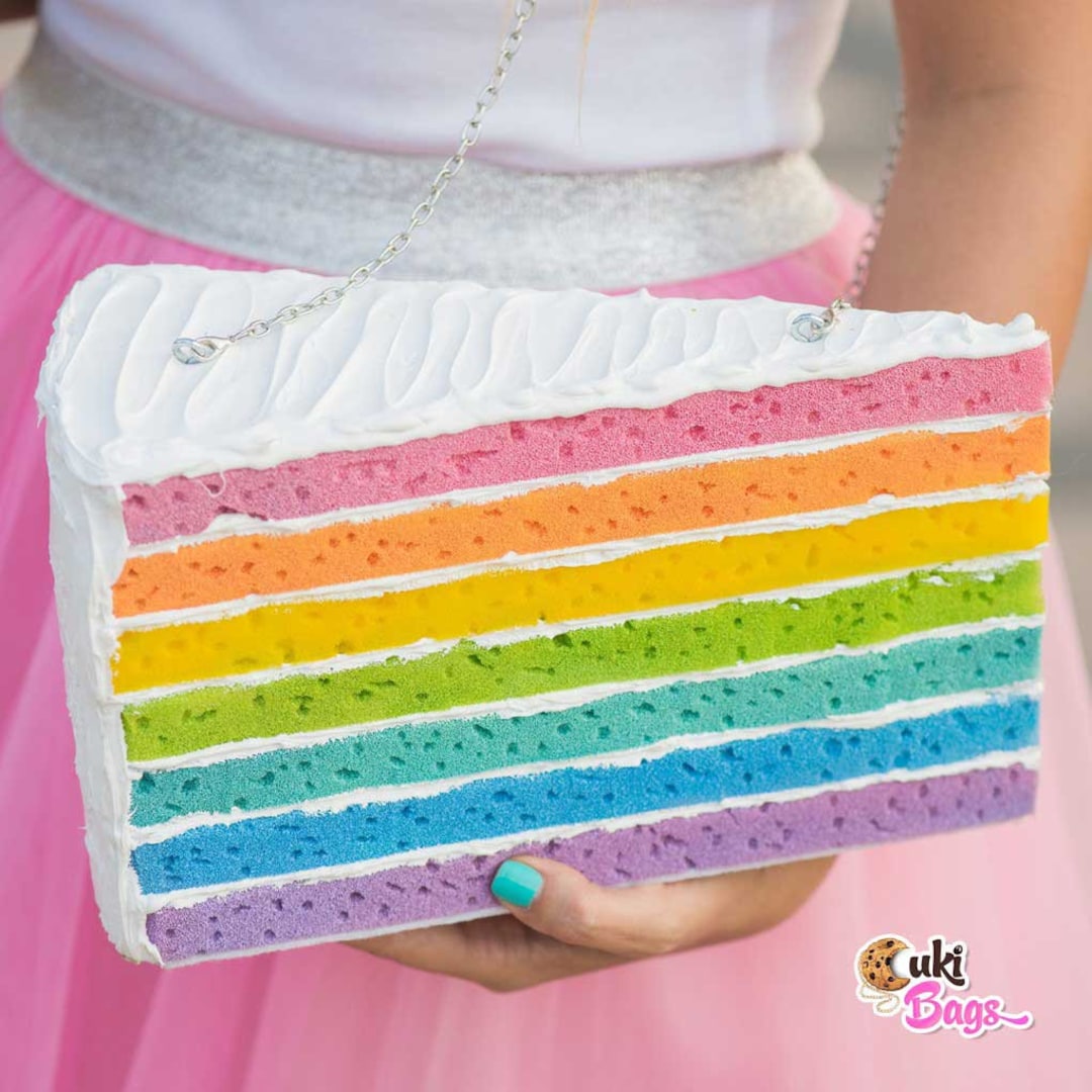 Rainbow Piece of Cake BAG / PURSE / CLUTCH - Custom Handmade Bags, Cake ...