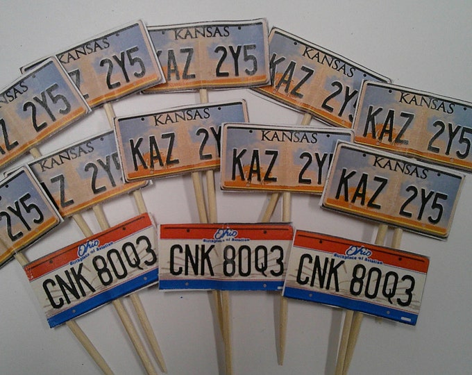 Sales Ready to Ship 13 Impala License Plates Cupcake Toppers ...