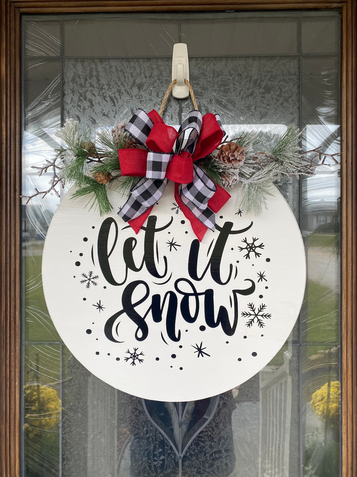 Winter Front Door Decor Let It Snow Sign Winter Door - Etsy