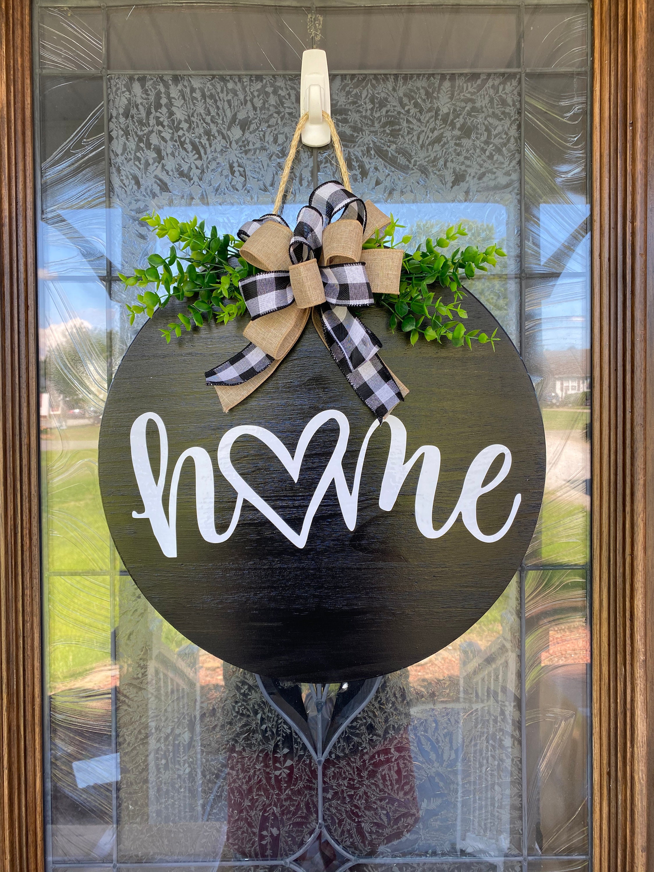 Door Hanger Wreath Home Sign Home Wood Sign Home Wreath - Etsy