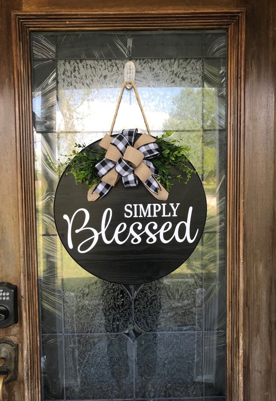 Home & Living Simply Blessed Doorhanger Farmhouse Decor Rustic ...
