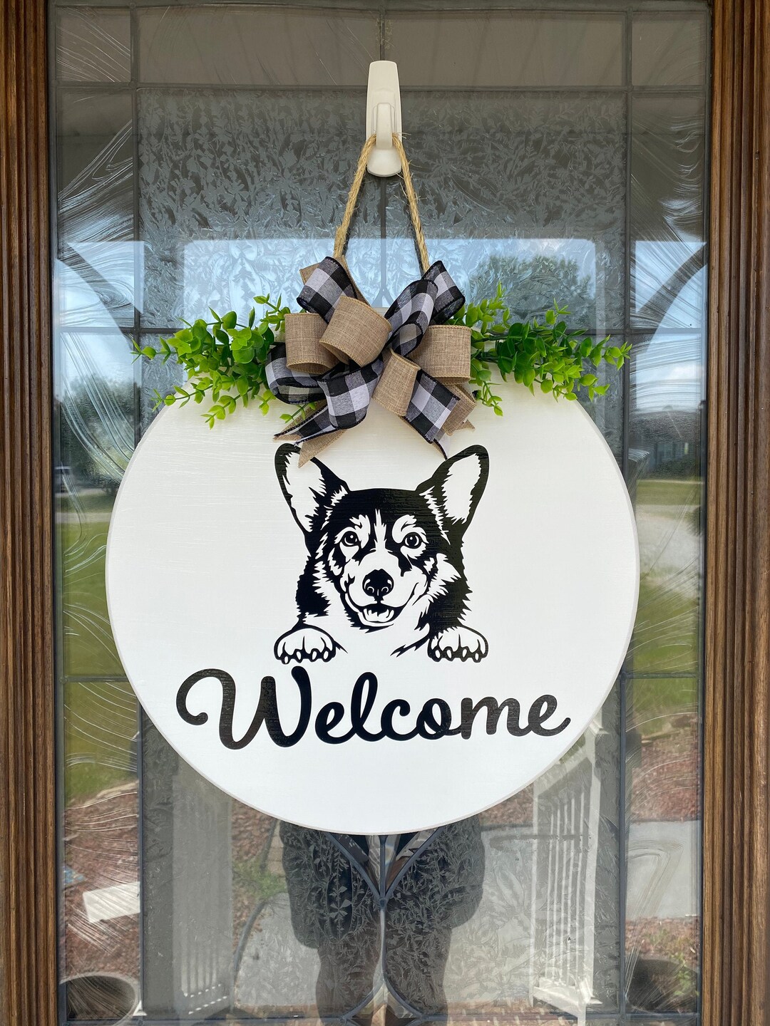 Door Decoration, Corgi Welcome Sign, Corgi Sign, Front Door Decor, Dog ...