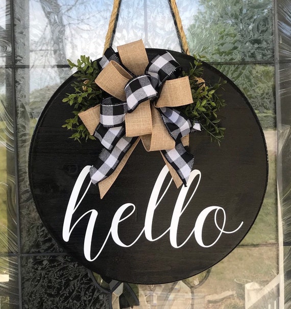 Hello Door Sign Wall Hangings Home & Living Home Décor etna.com.pe