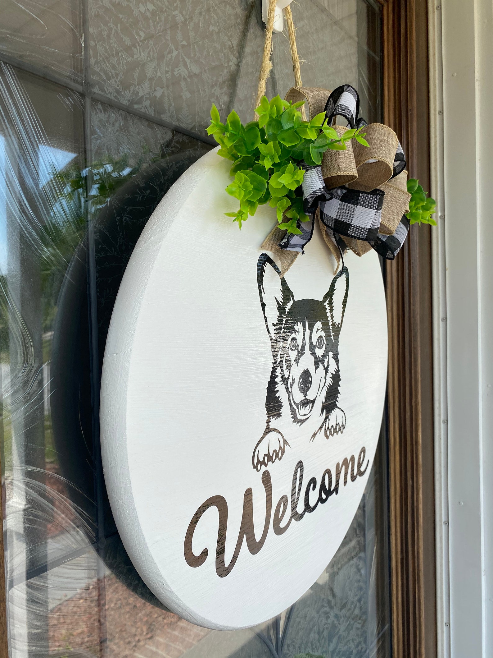 Door Decoration Corgi Welcome Sign Corgi Sign Front Door - Etsy