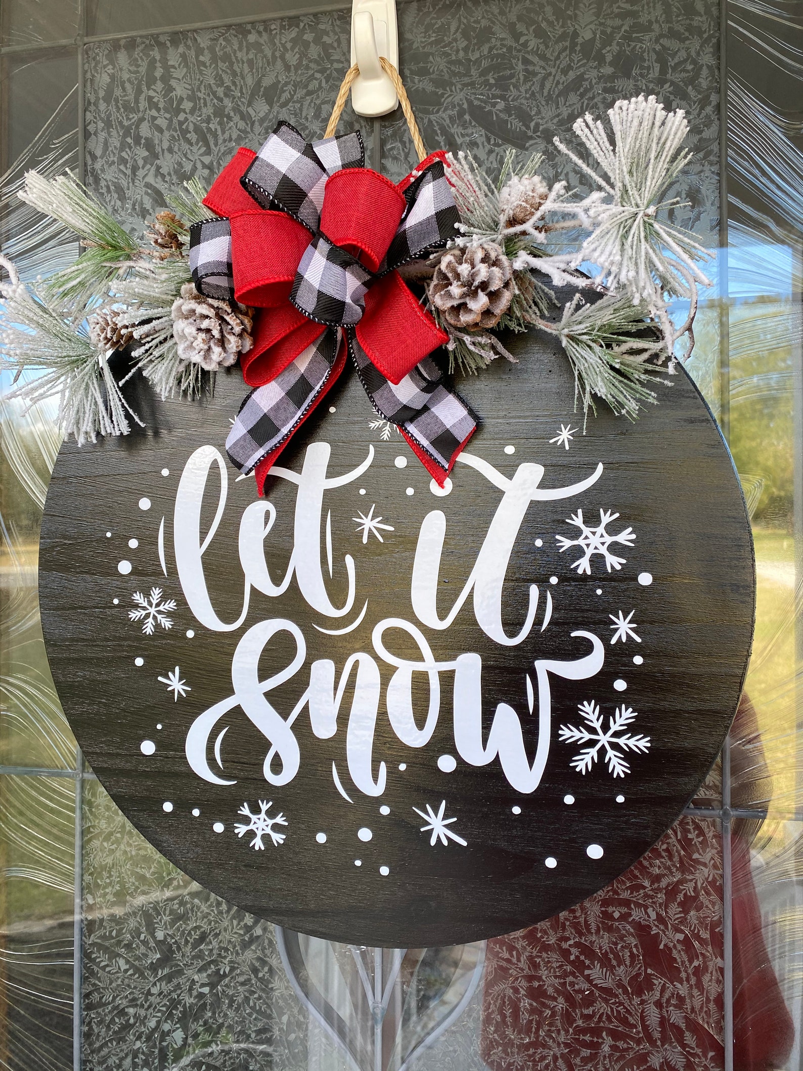Winter Front Door Decor Front Door Wreath Let It Snow - Etsy