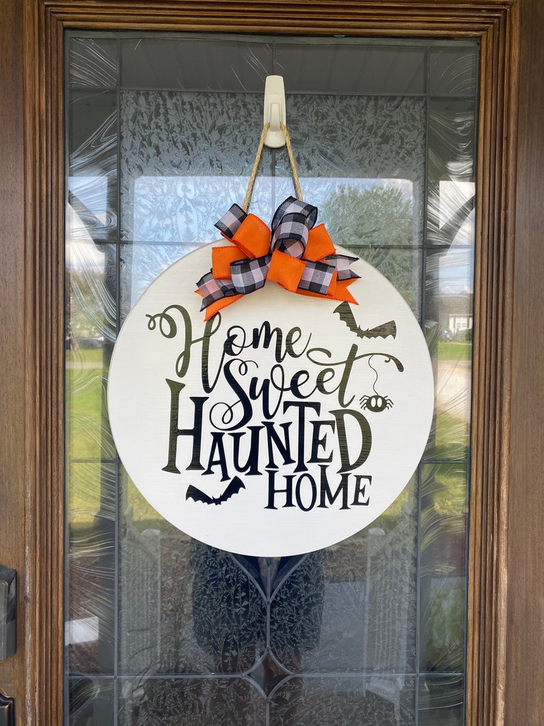 Halloween Sign Halloween Door Hanger Halloween Wreath Home | Etsy
