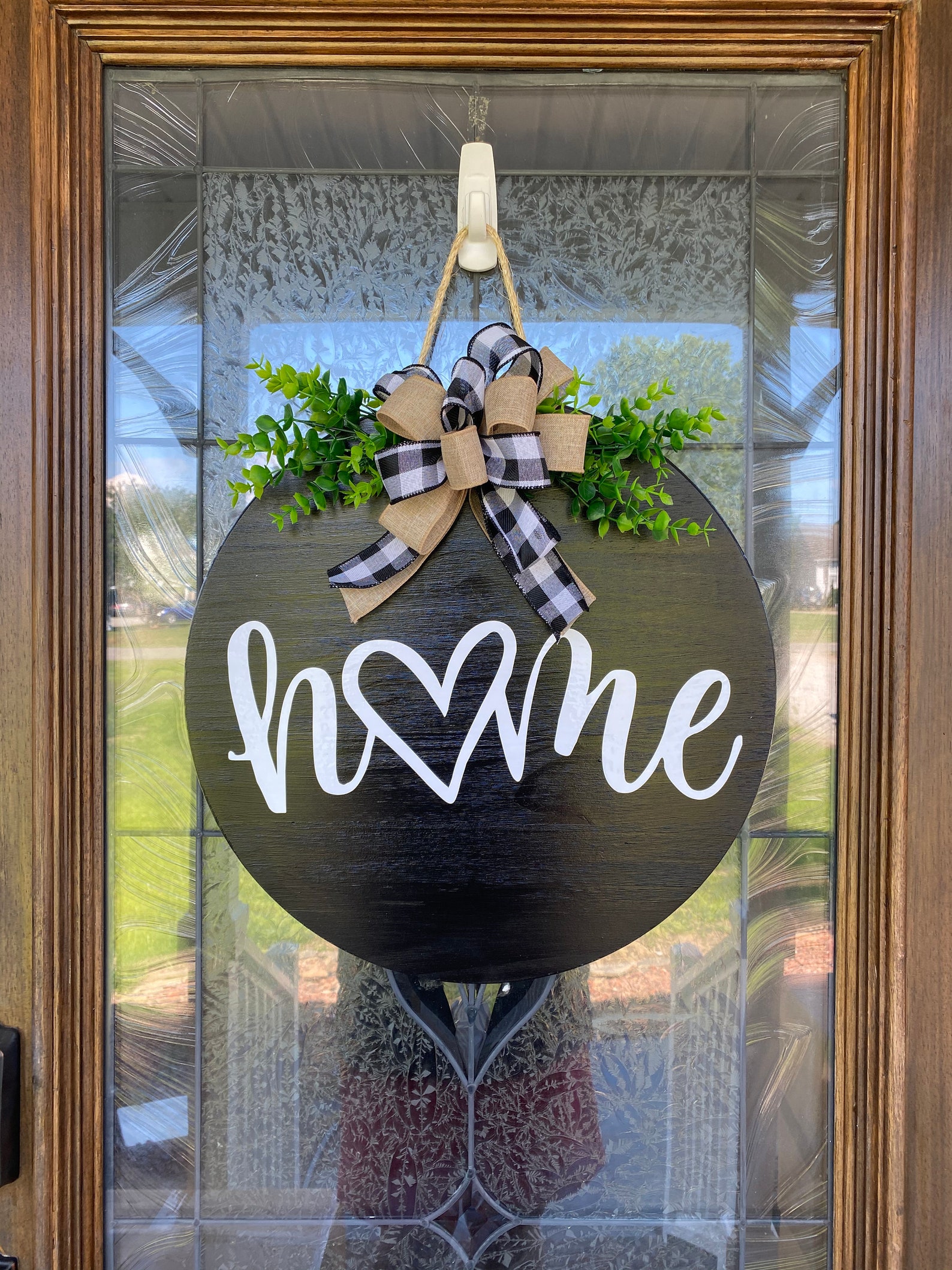 Door Hanger Wreath Home Sign Home Wood Sign Home Wreath - Etsy