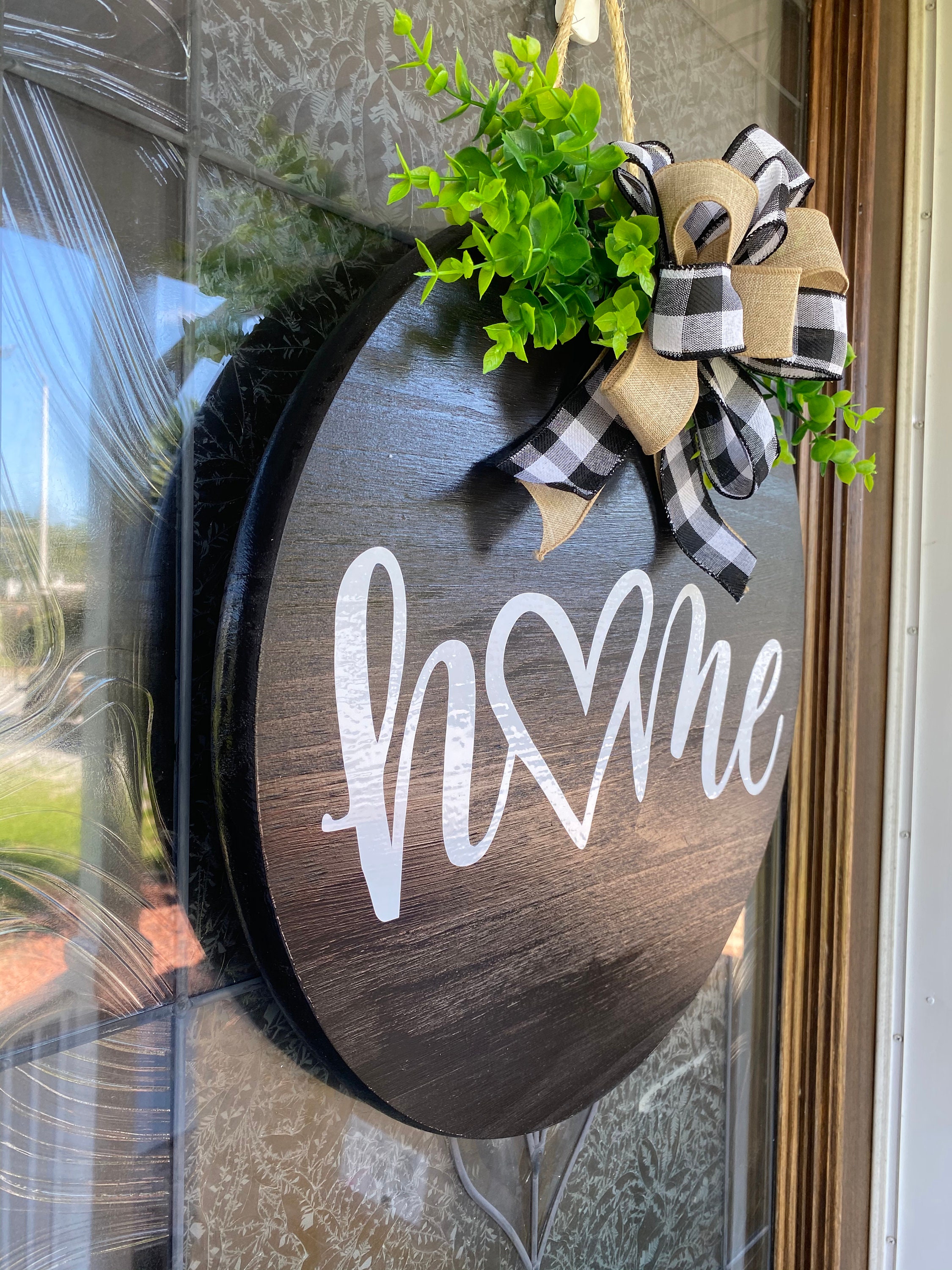 Door Hanger Wreath Home Sign Home Wood Sign Home Wreath - Etsy