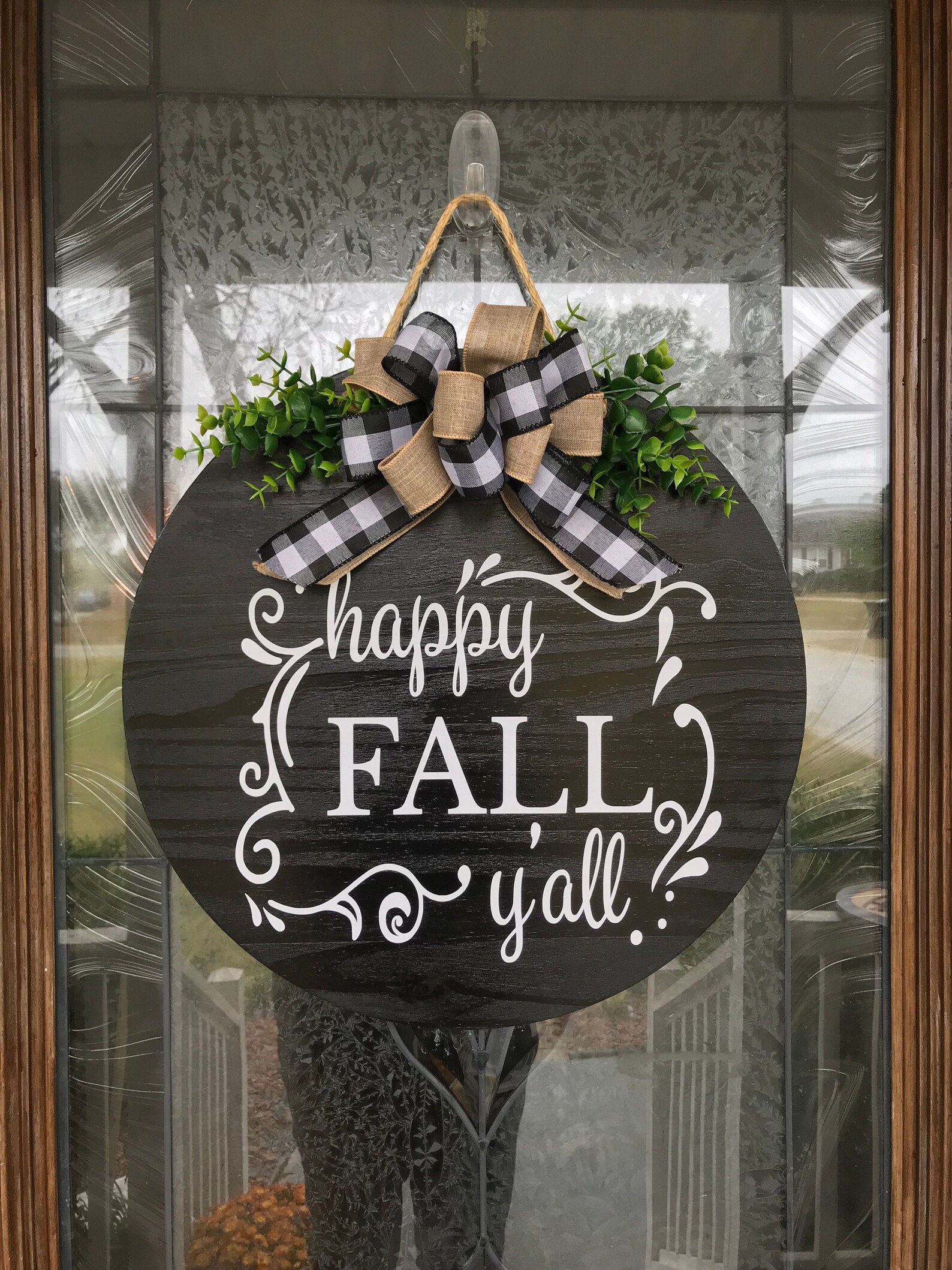 Door Hanger Happy Fall Sign Front Door Decor Wood Door - Etsy