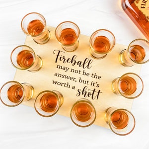 Shot Flight Board Cinnamon Whiskey L Shot Board Shot Serving Tray Fire ...