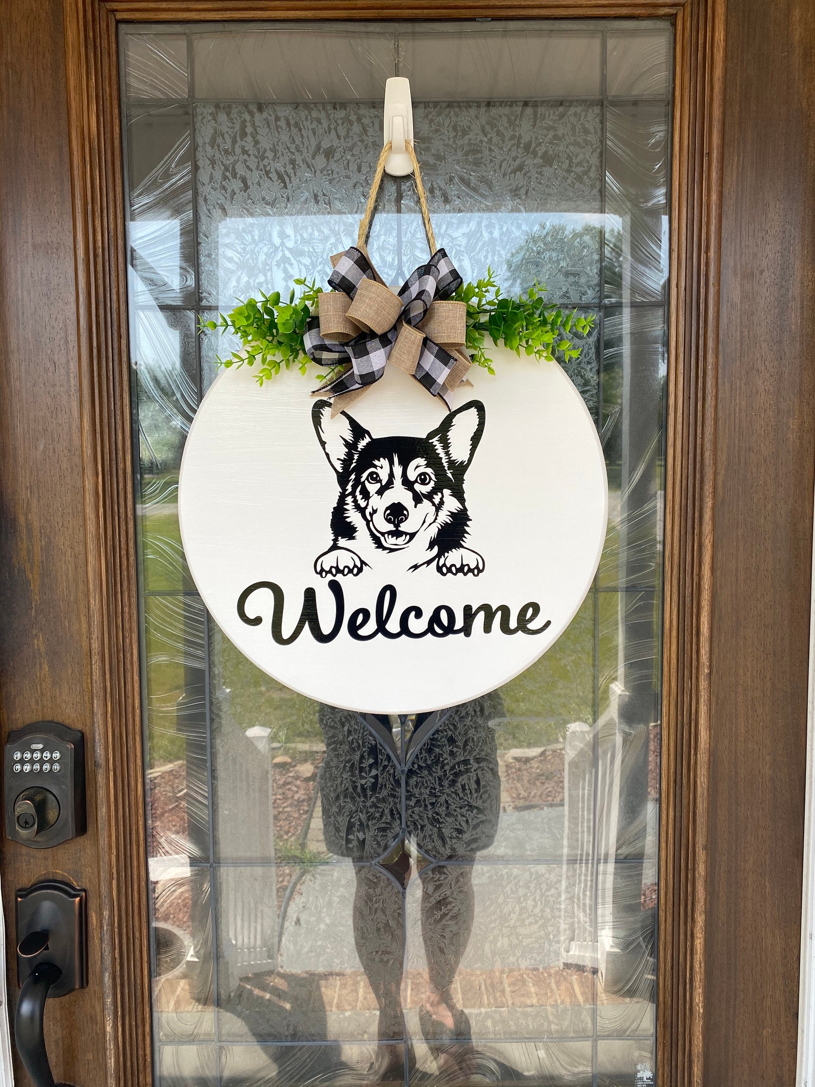Door Decoration Corgi Welcome Sign Corgi Sign Front Door - Etsy