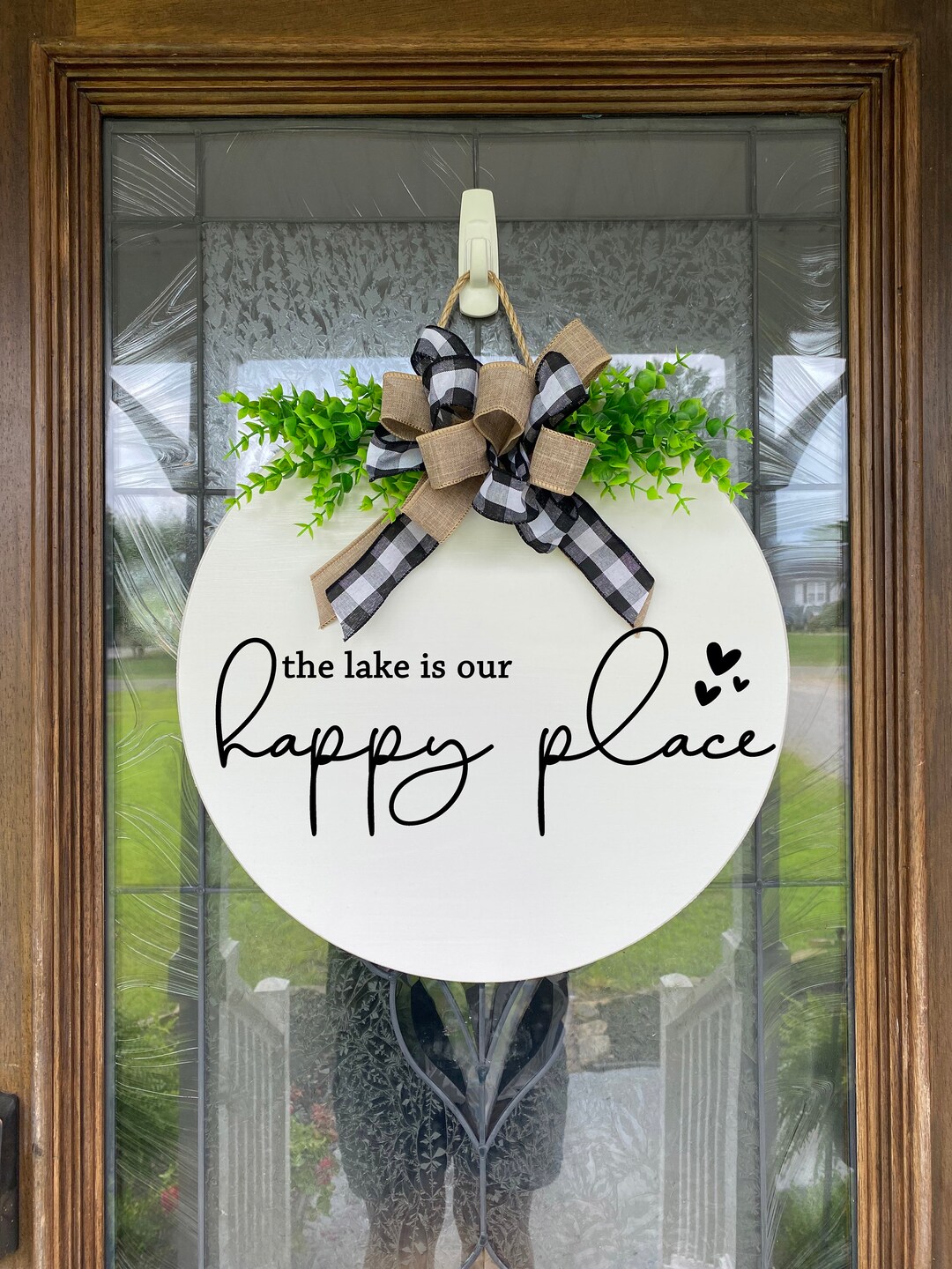 Front Door Decor the Lake is Our Happy Place Door Hanger - Etsy