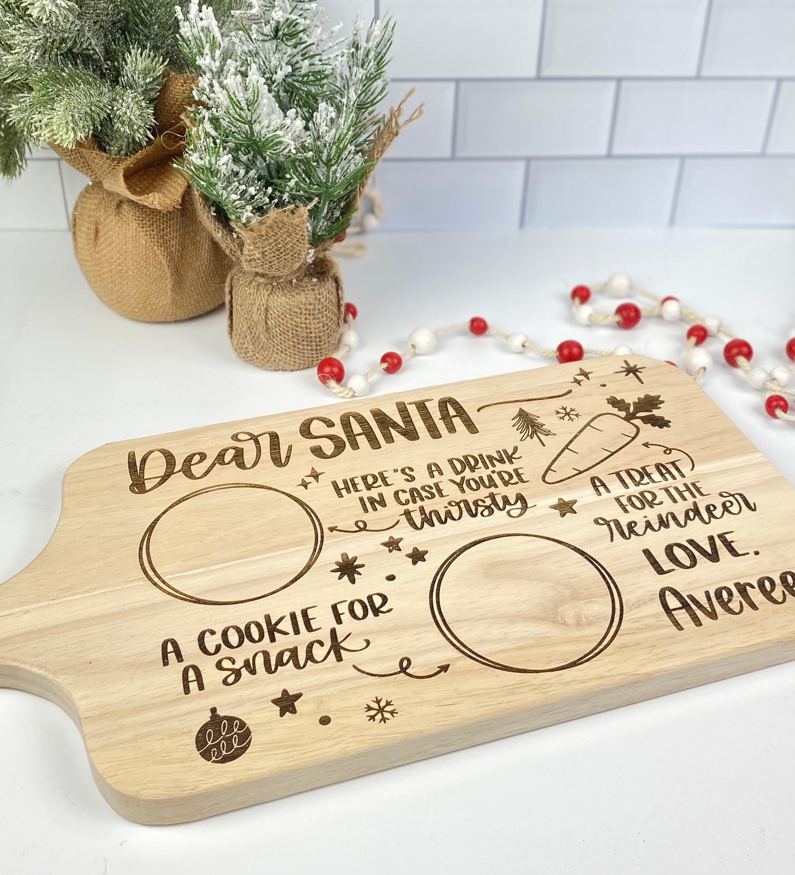 Treats for Santa Tray Dear Santa Cookie Tray Personalized - Etsy