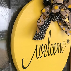 Spring Door Hanger, Wreath, Welcome Sign, Welcome Wood Sign, Welcome ...