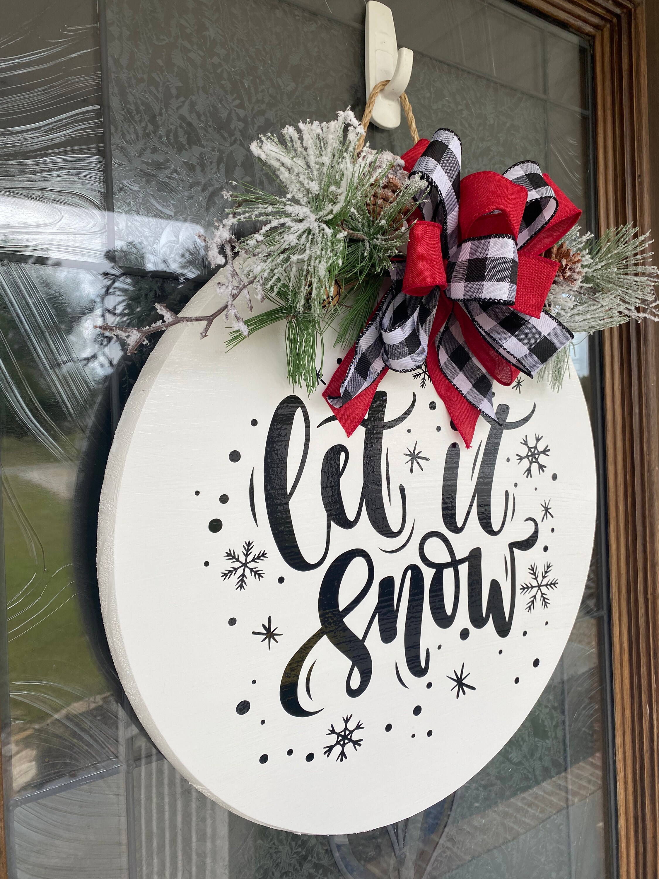 Winter Front Door Decor Let It Snow Sign Winter Door - Etsy
